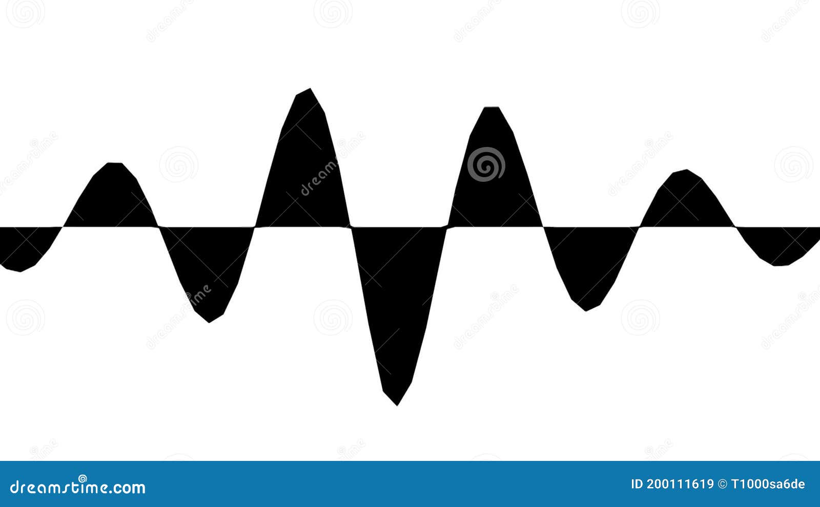 Minimalist Waveform Audio. Abstract Black on White Sound Waves ...