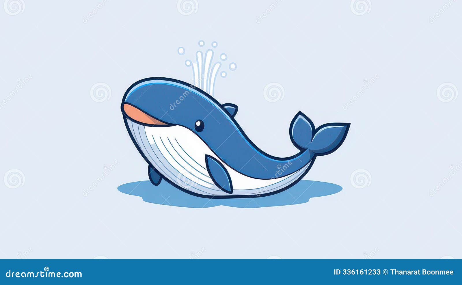 A Minimalist Whale Design, Featuring A Spout Of Water In A Clean D ...
