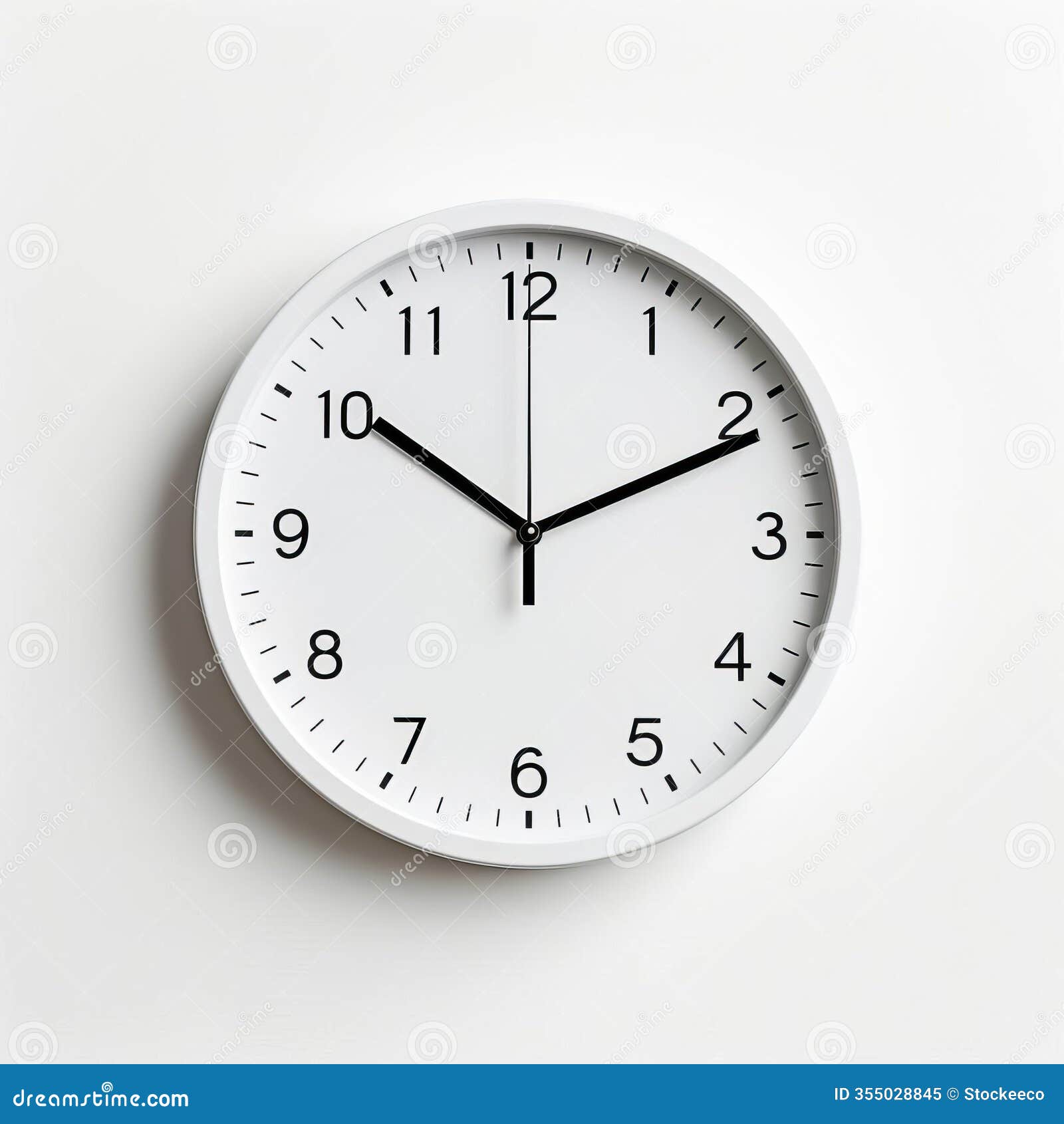Minimalist White Analog Clock on Plain Background Photo Stock ...