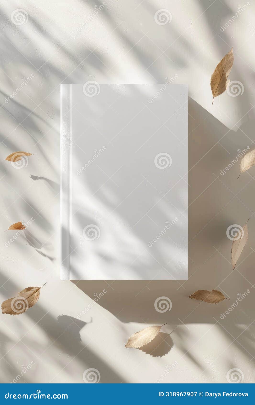 Minimalist White Book Cover with Elegant Shadow Play Stock Illustration ...