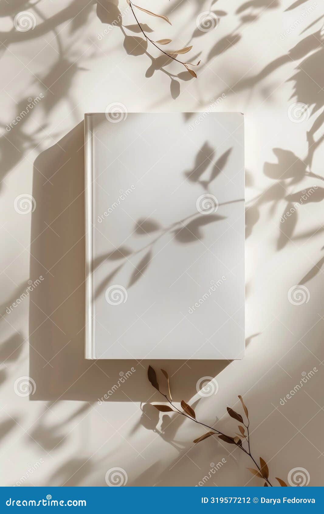 Minimalist White Book Cover with Elegant Shadow Play Stock Illustration ...