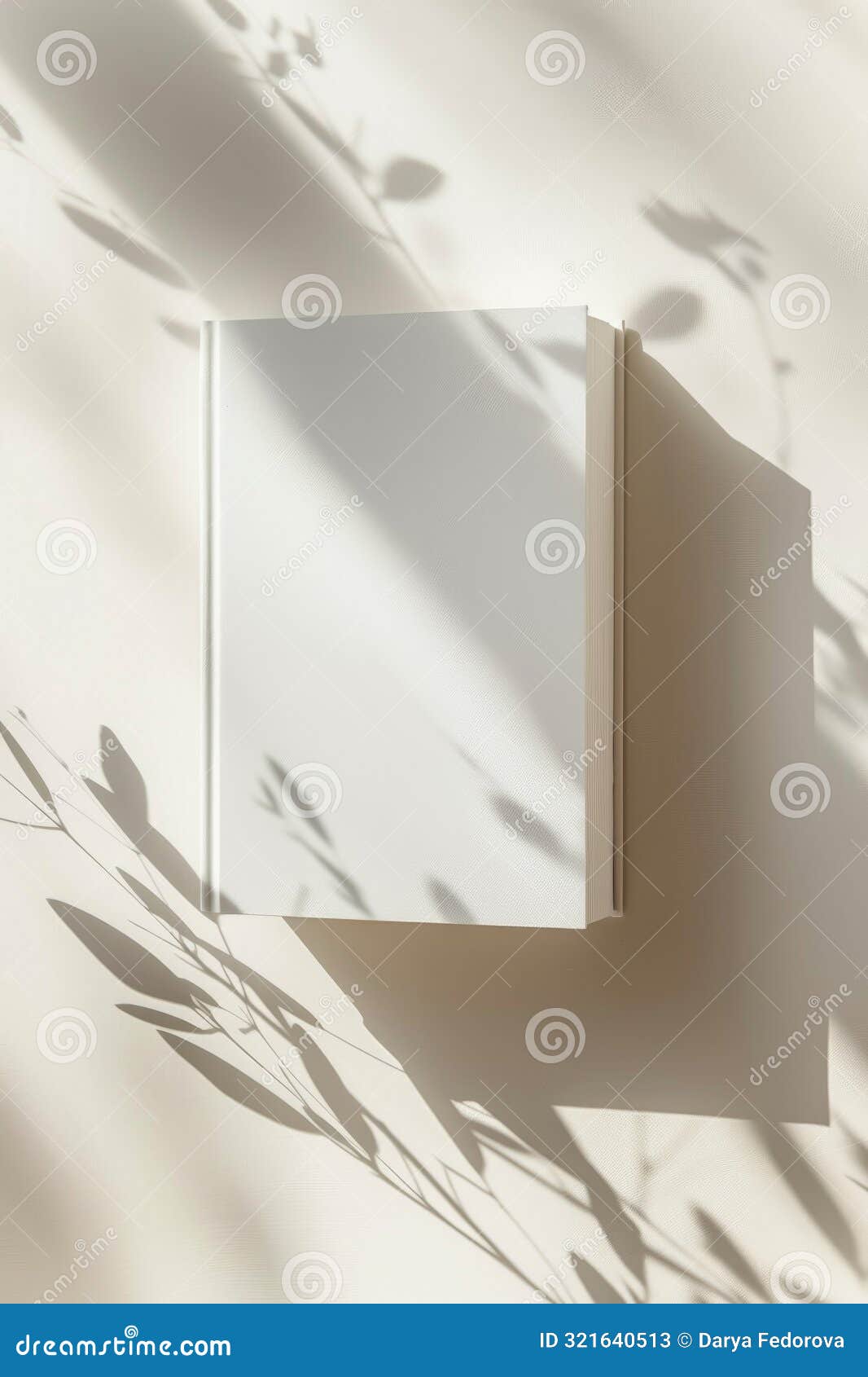 Minimalist White Book Cover with Elegant Shadow Play Stock Illustration ...