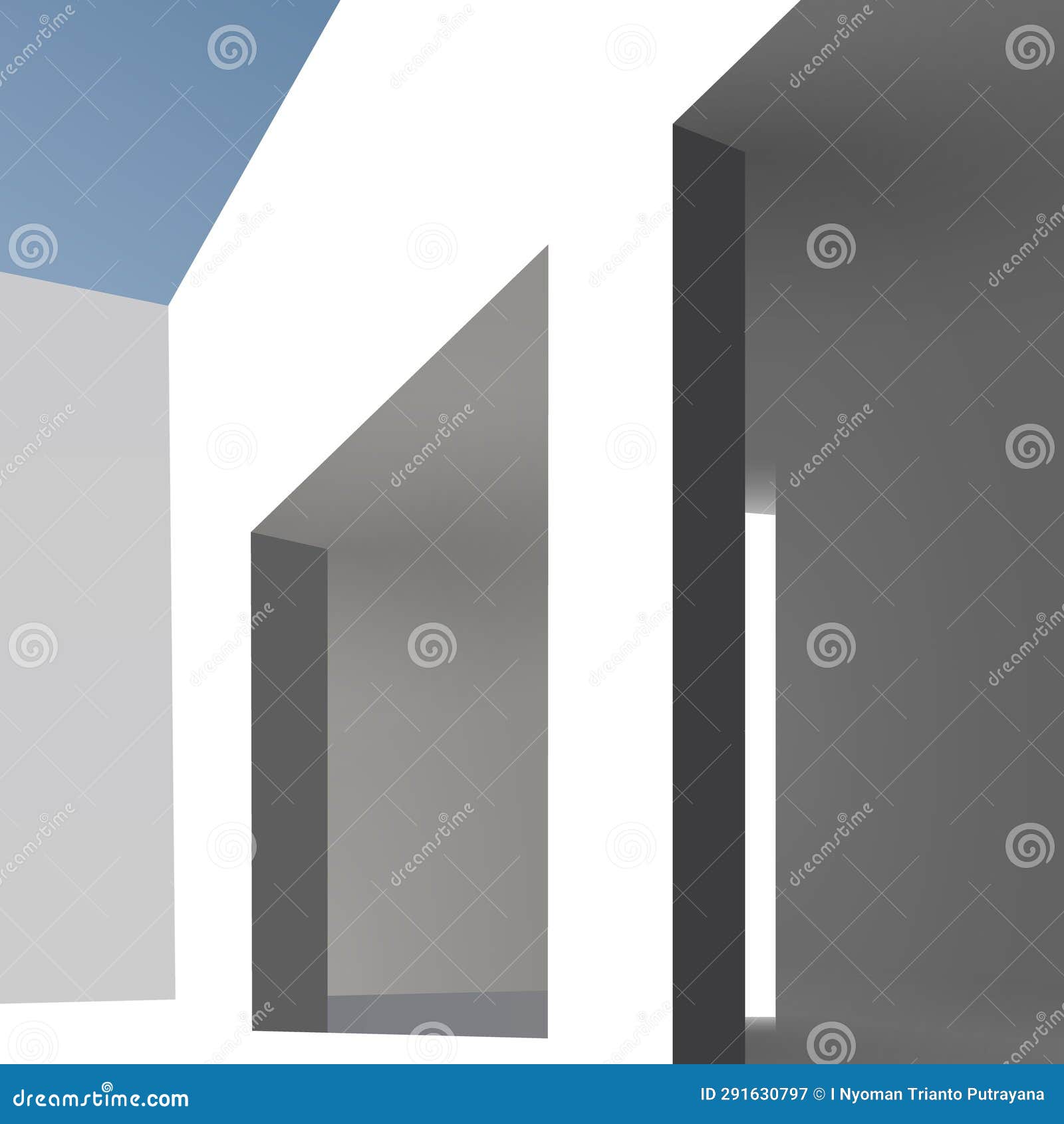 Minimalist White Building Background. Stock Illustration - Illustration ...