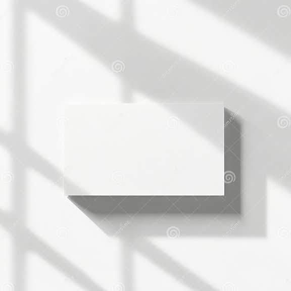 Minimalist White Card Mockup with Shadow Effects in Soft Light Setting ...