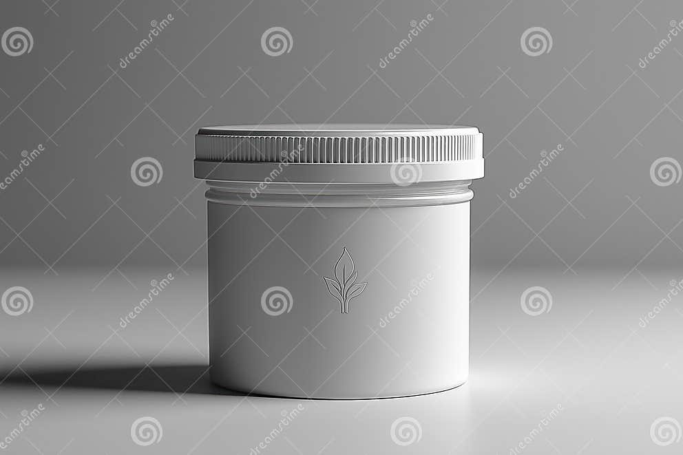 Minimalist White Container on a Smooth Surface with a Simple Leaf ...