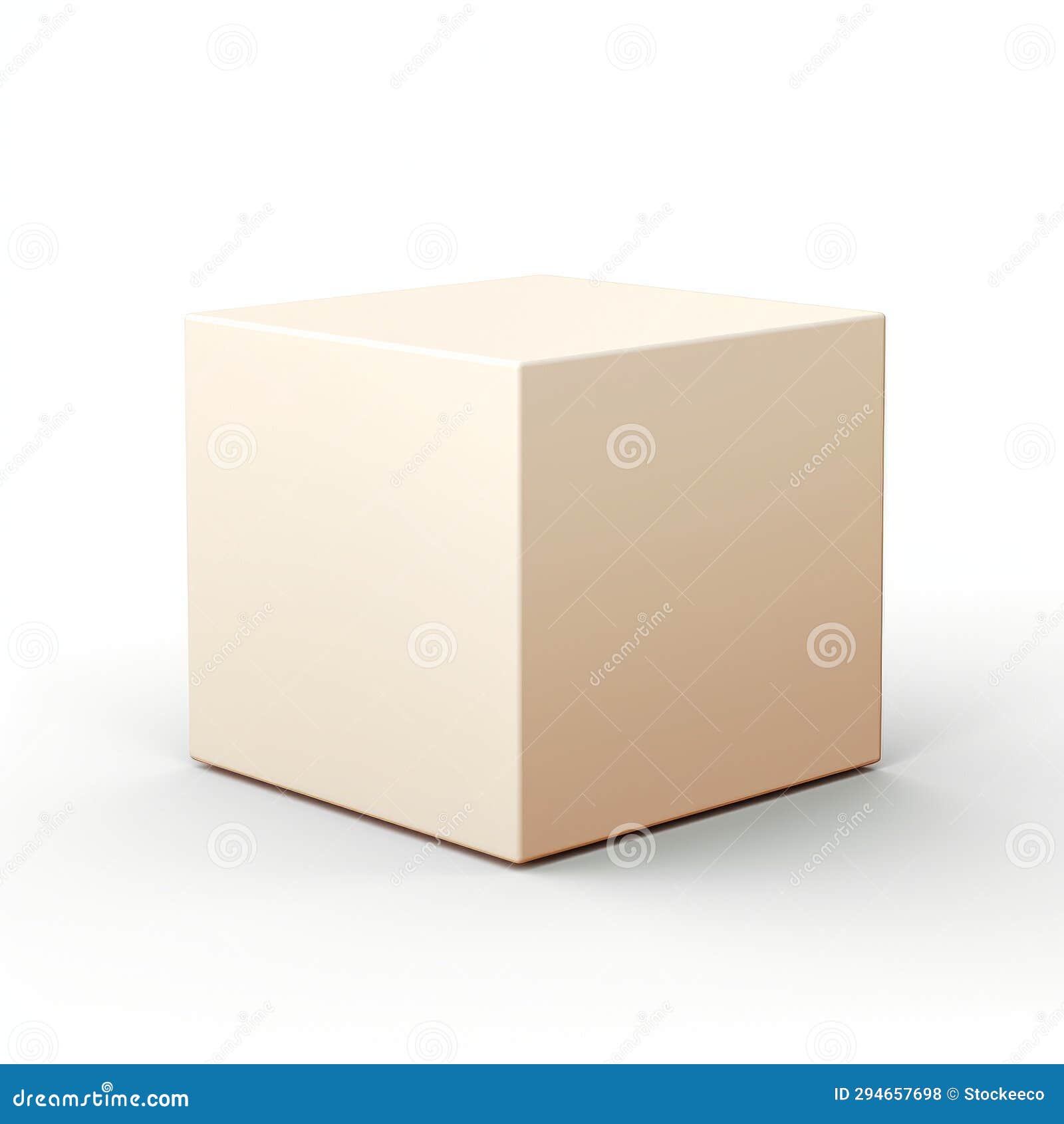 Minimalist White Cube Basic Flat Object on Isolated Background Stock ...