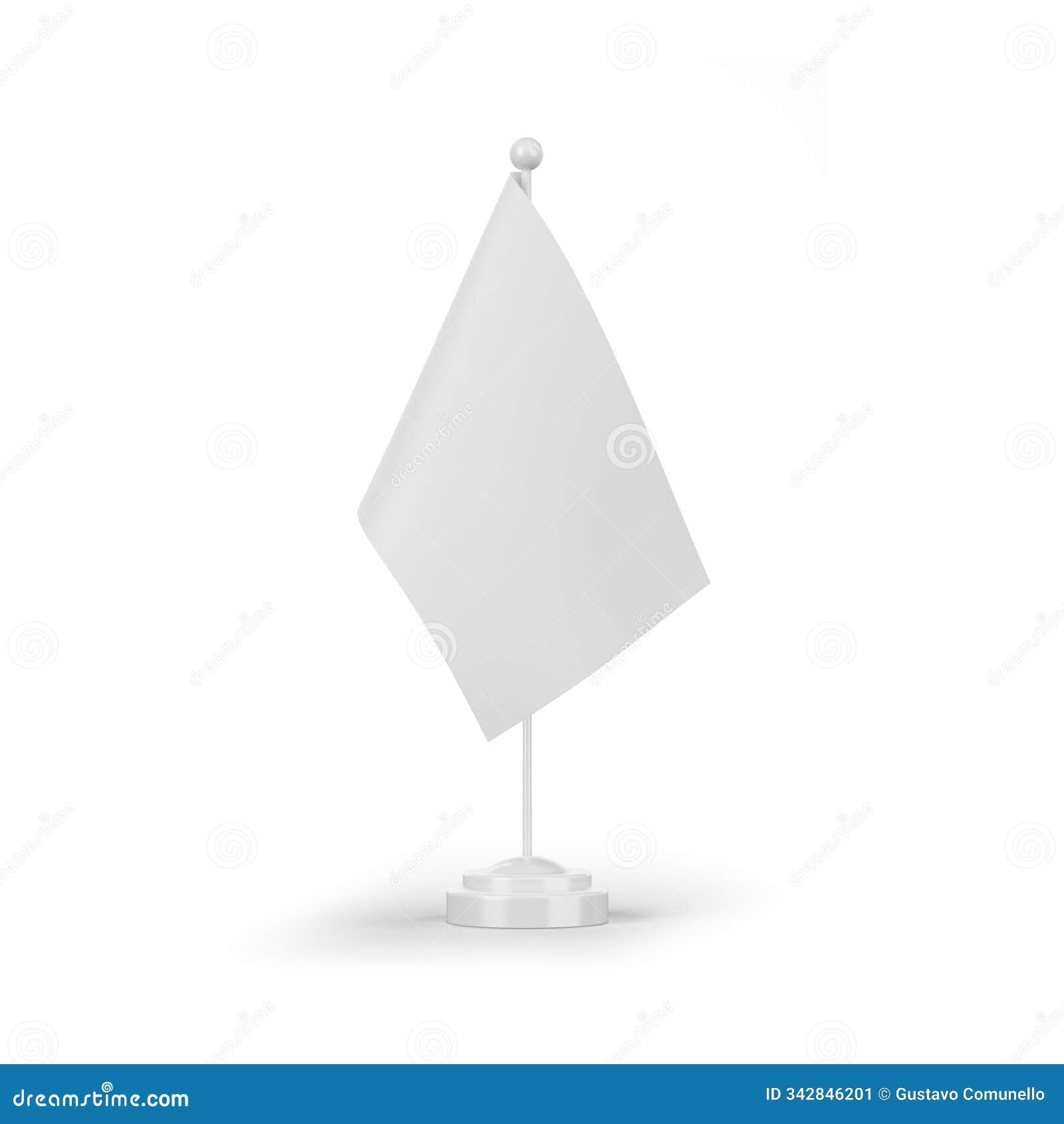 Minimalist White Flag on Stand Symbolizing Peace or Surrender Stock ...