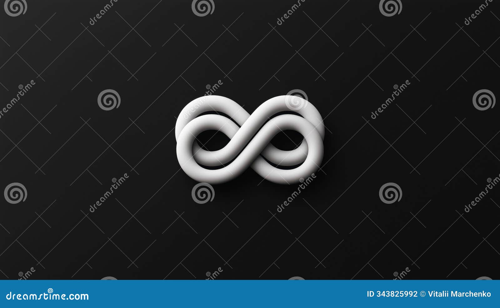 Minimalist White Infinity Symbol on Black Background for Modern Design ...