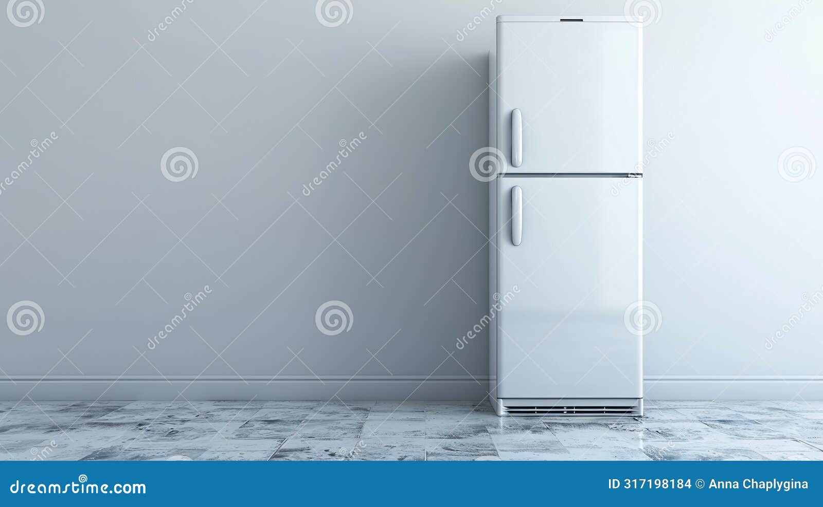 Minimalist White Kitchen with Modern Fridge Stock Photo - Image of life ...