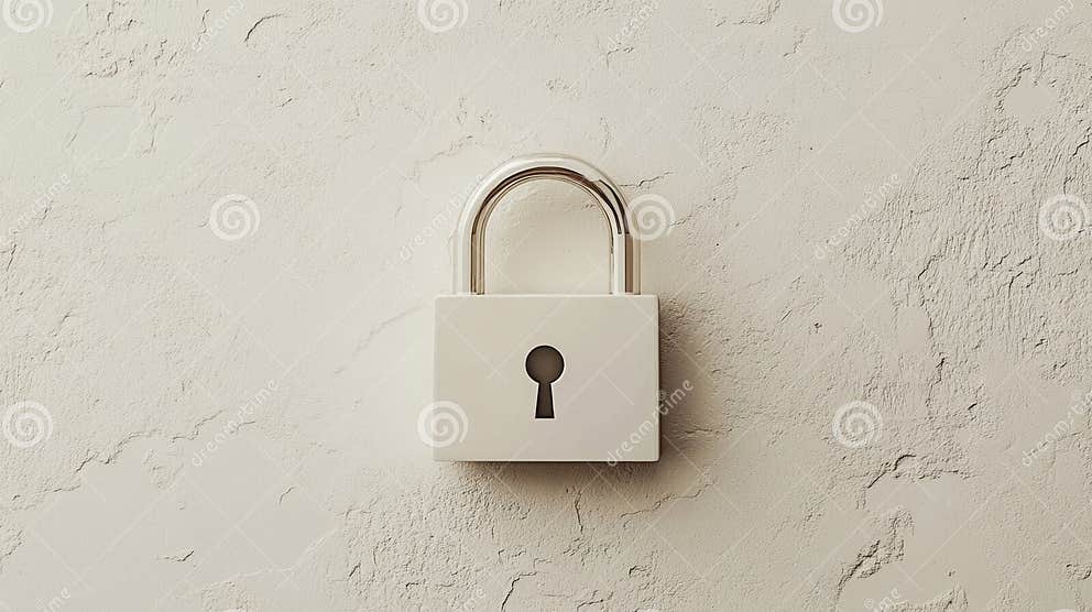 Minimalist White Padlock on Light Background Symbolizing Security ...
