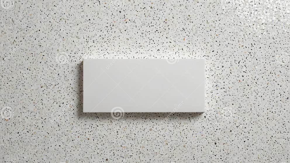 Minimalist White Rectangle on a Speckled Surface, Ideal for Modern ...