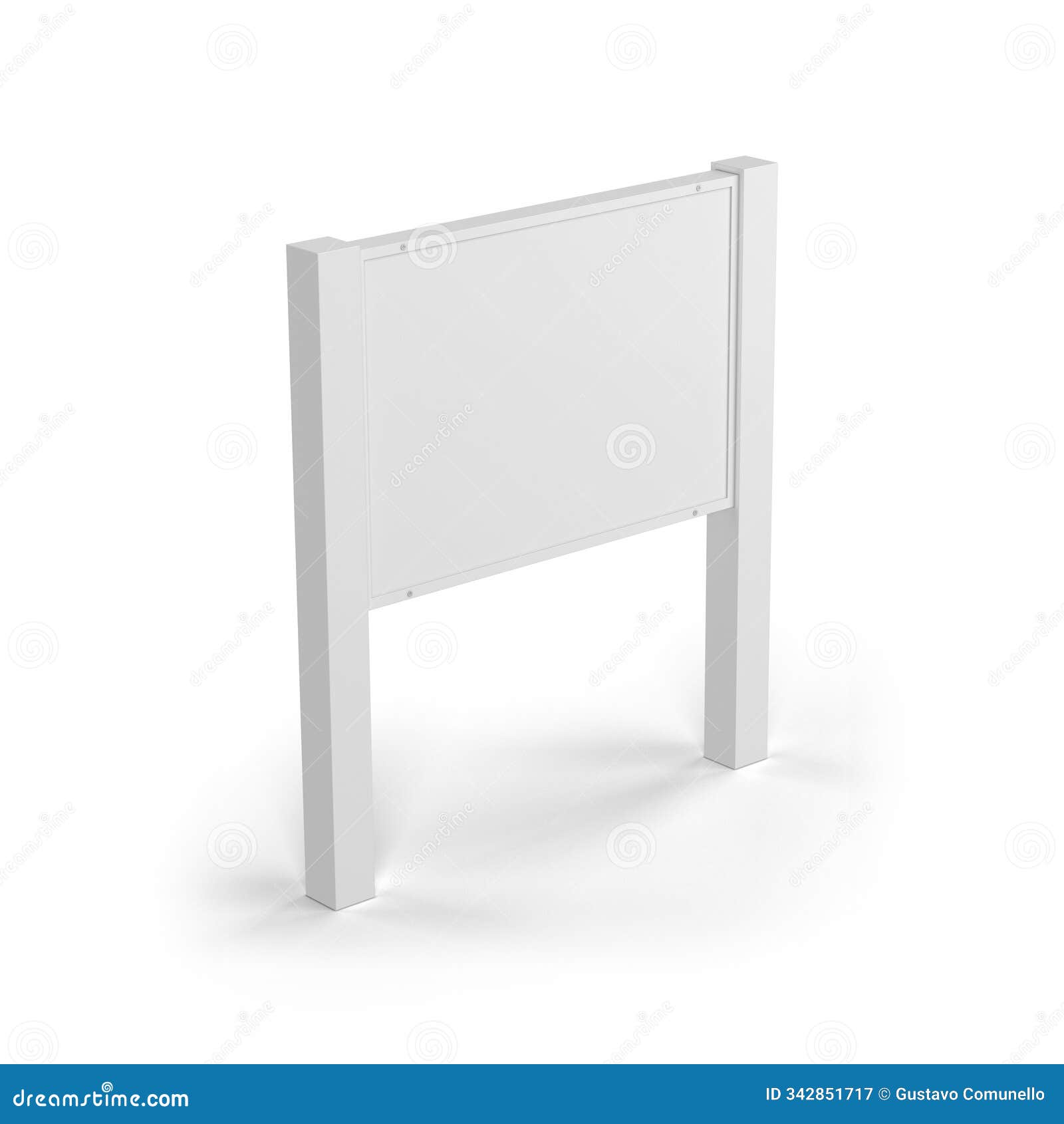 Minimalist White Rectangular Sign for Information Display Stock Image ...