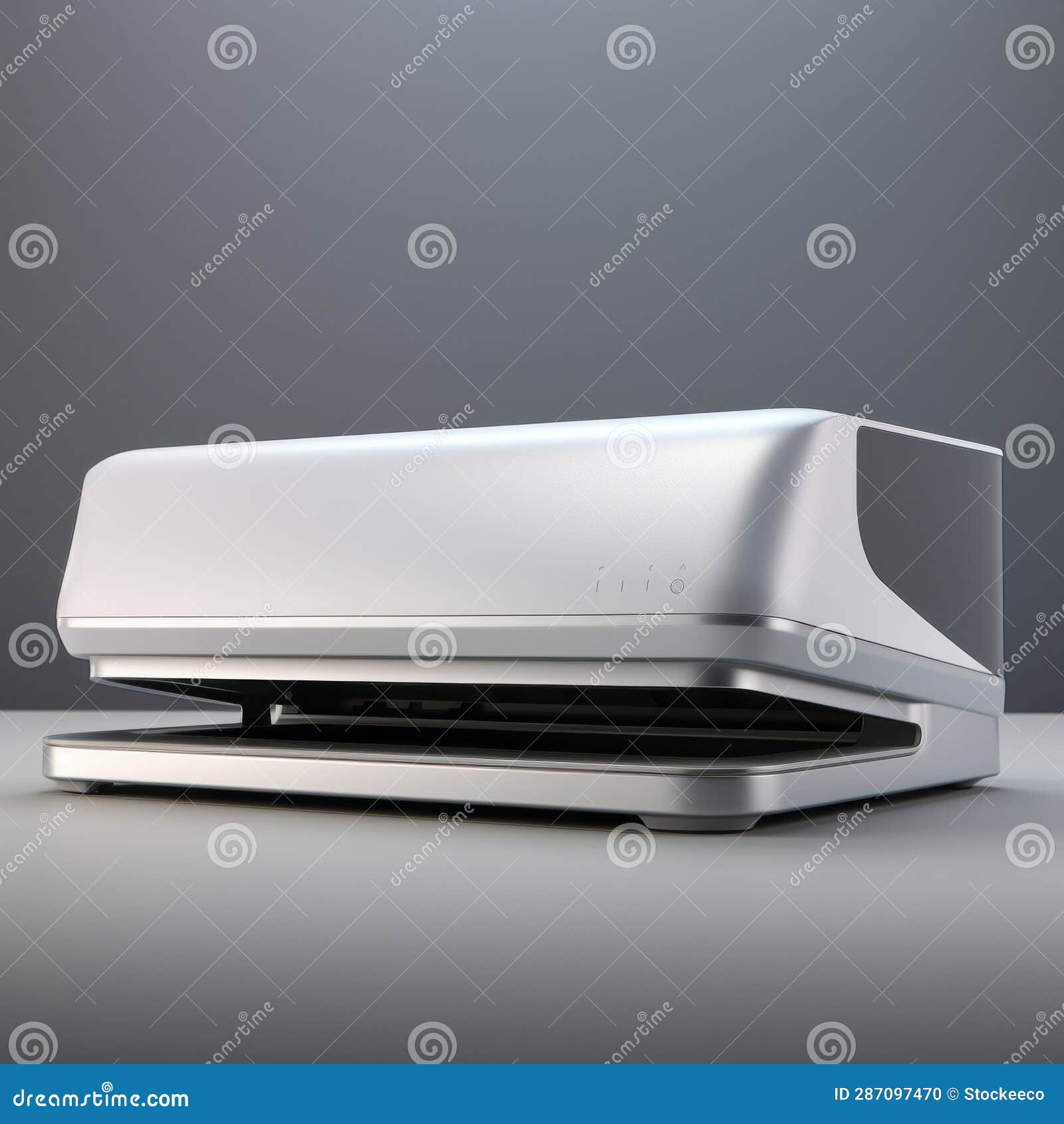Minimalist White Scanner with 4k and Hd Technology Stock Illustration ...