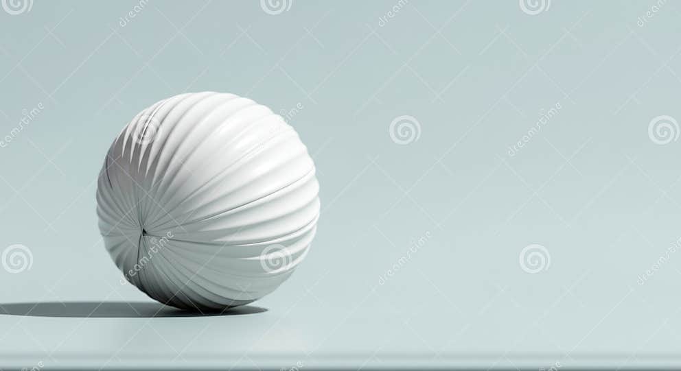 Minimalist White Sphere with Textured Surface on Soft Blue Background ...