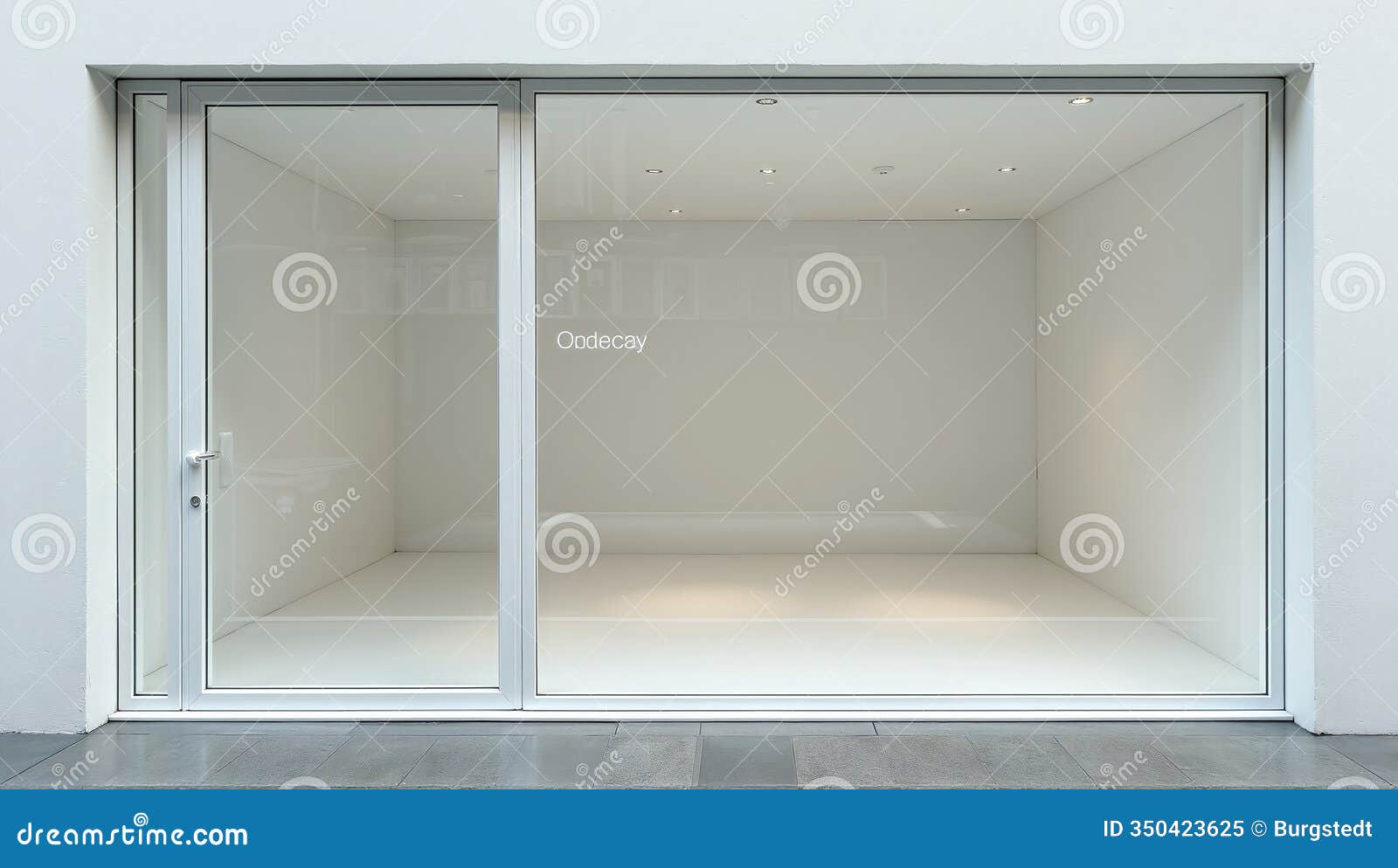 A Minimalist White Storefront with a Clean Facade, Showcasing an Empty ...