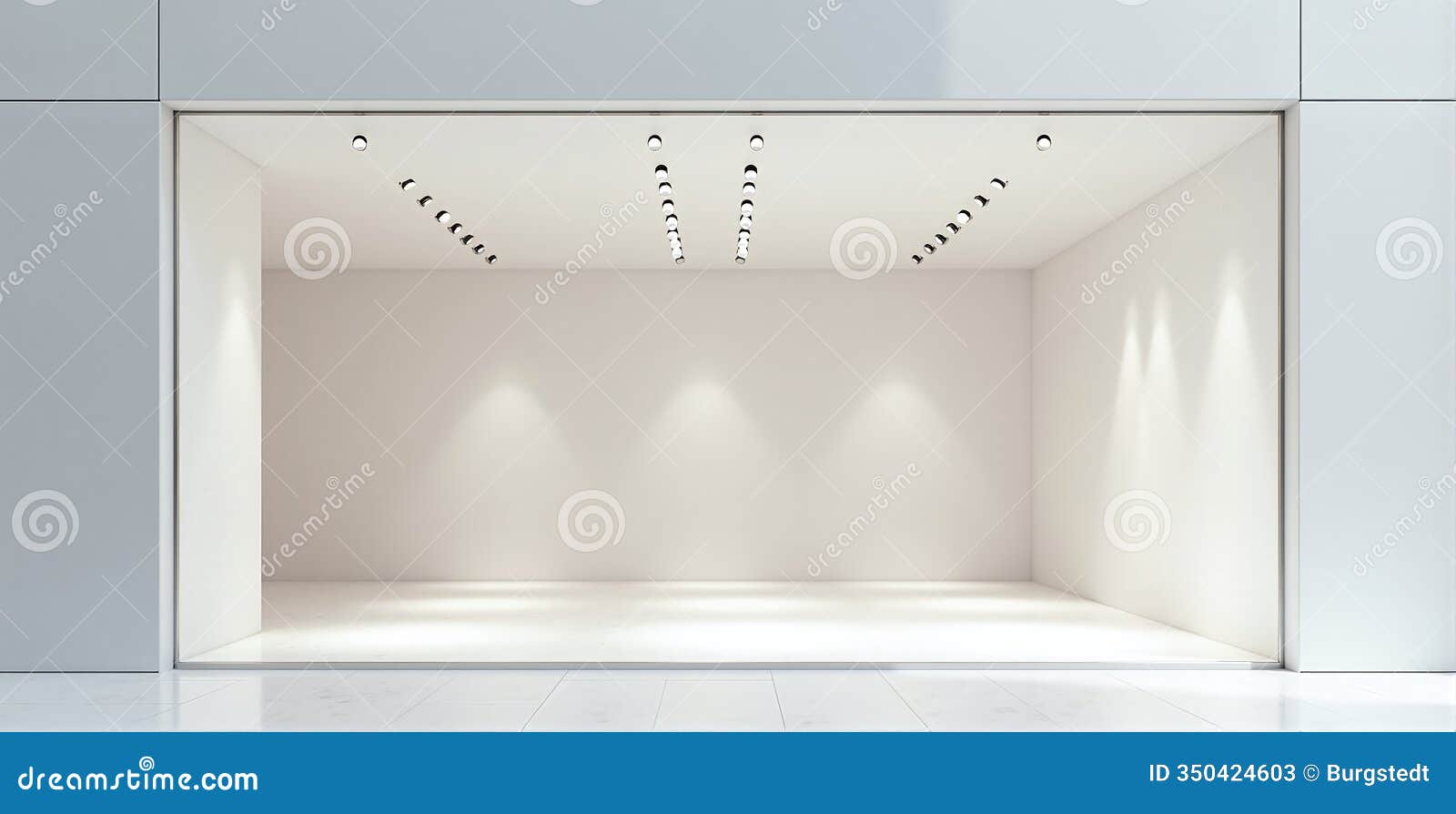 A Minimalist White Storefront with a Clean Facade, Showcasing an Empty ...