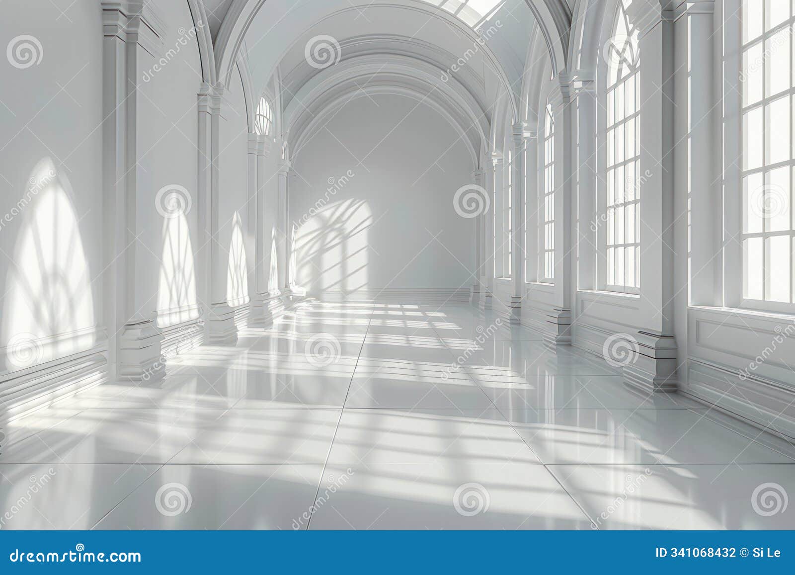 Minimalist White Studio with Backdrop for Photography or Filming Stock ...