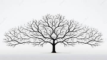 Minimalist White Tree Vector with Revived Art Forms - Optical Illusion ...