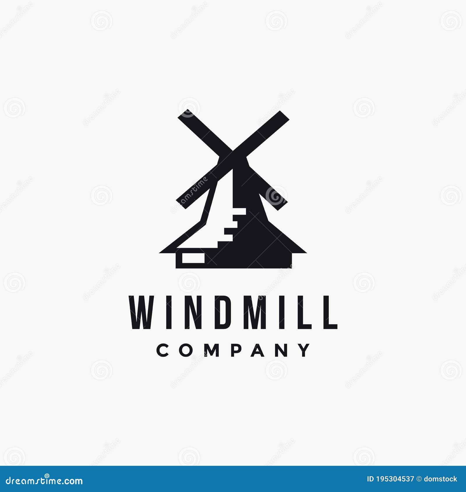 Minimalist Windmill Logo Icon Vector Template Stock Vector ...