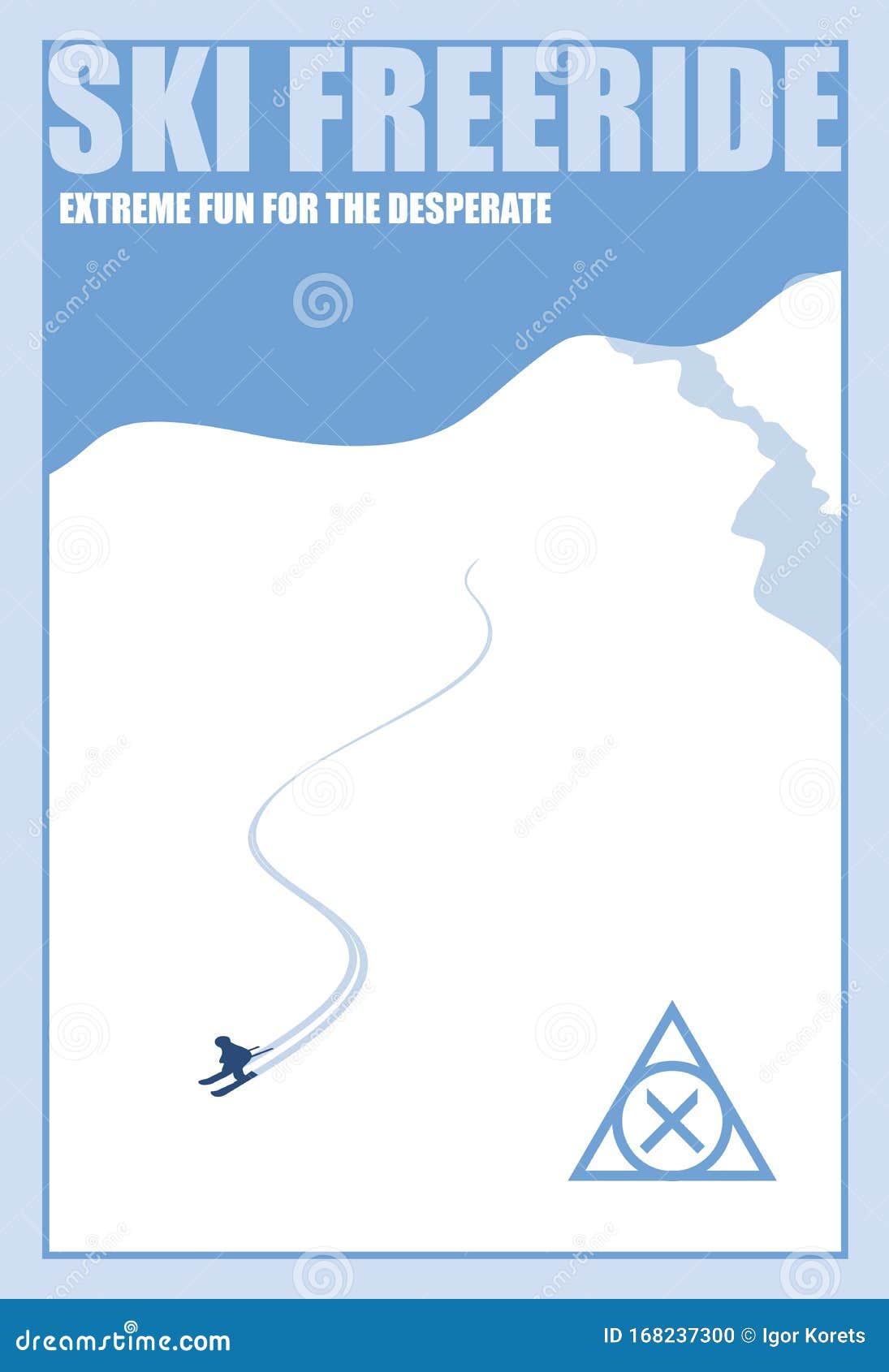 Minimalist Winter Poster. Ski Freeride. Vector Illustration Stock ...