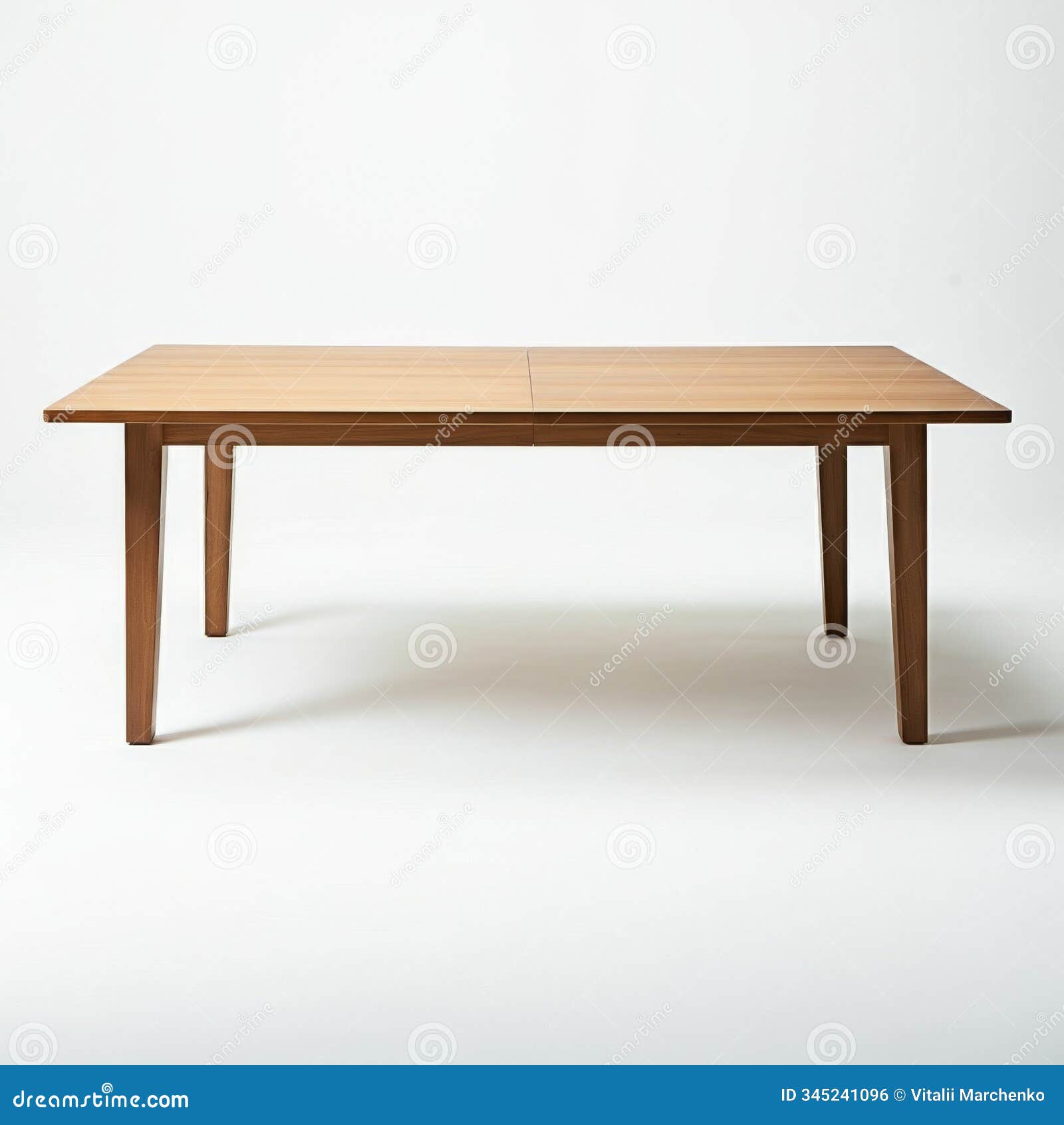 Minimalist Wooden Dining Table on White Background Stock Illustration ...
