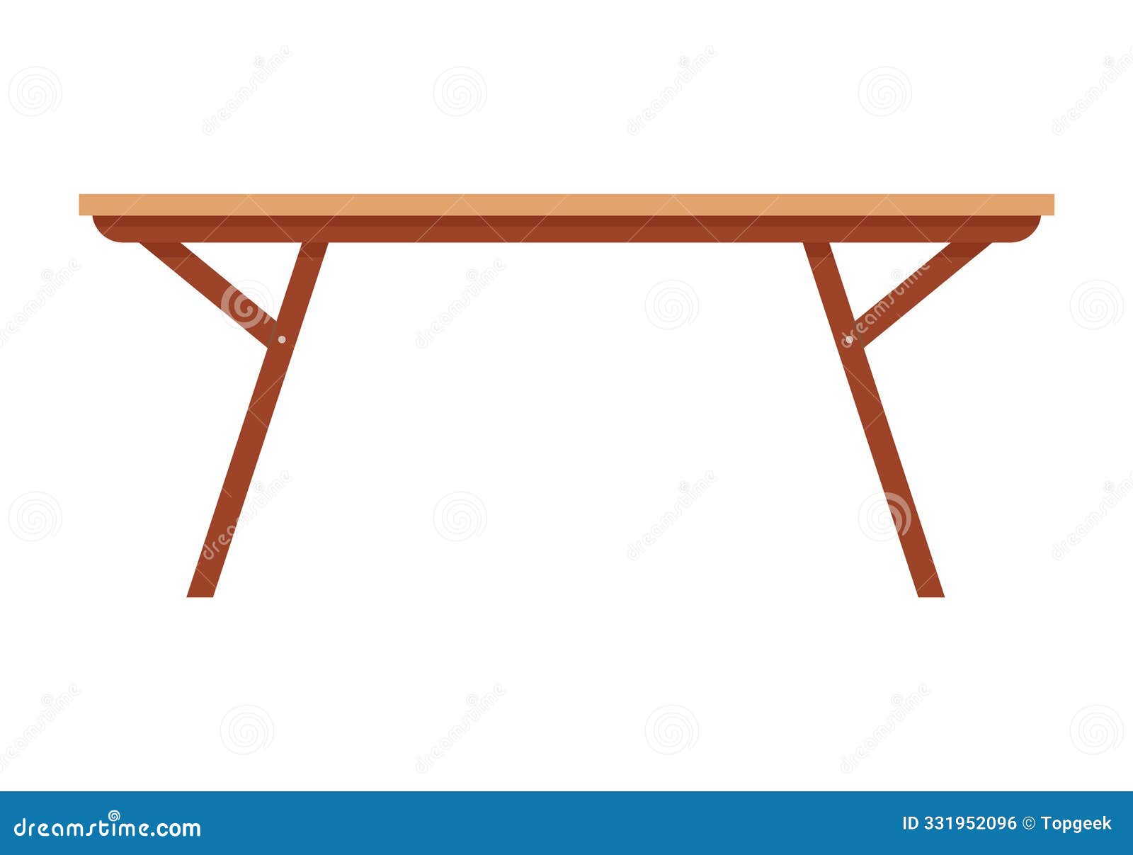 Simple Wooden Table with Angled Legs and Flat Top Surface in a Clean ...