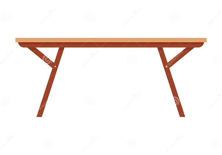 Simple Wooden Table with Angled Legs and Flat Top Surface in a Clean ...