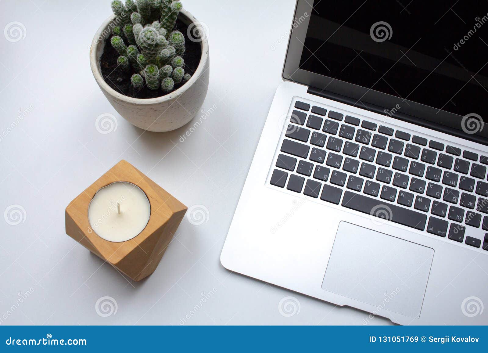 Minimalist Work Table , Modern Freelancer Work Place Stock Image ...