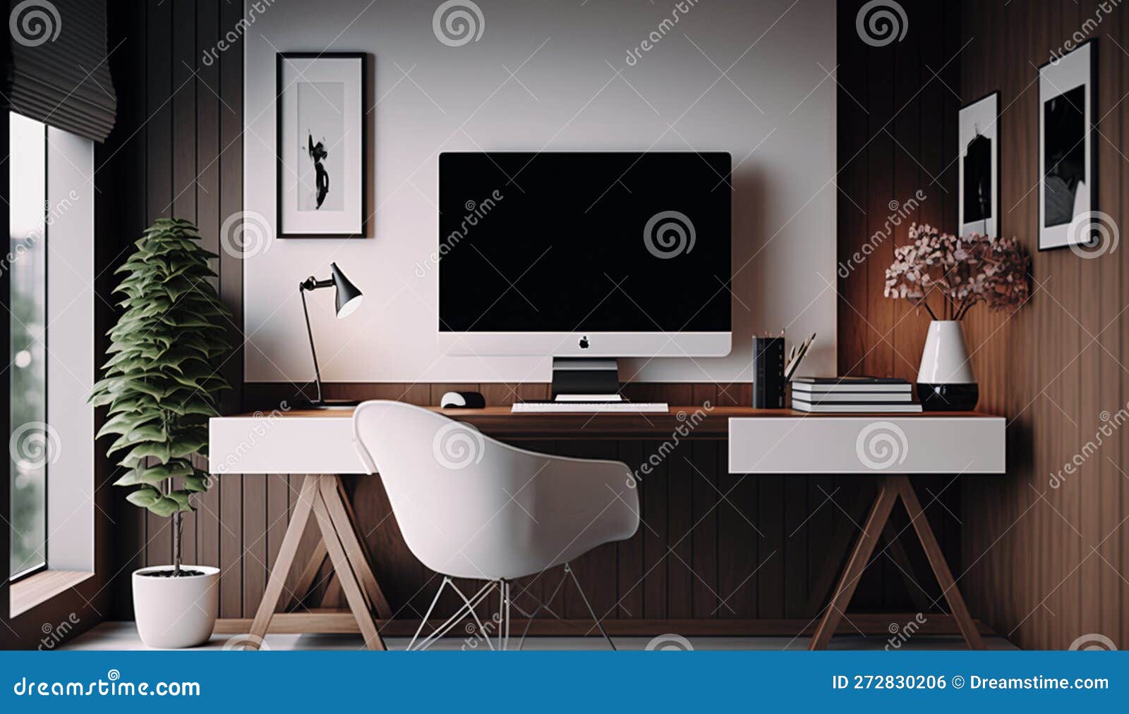 Minimalist Workspace Interior Design with White and Wood Style ...