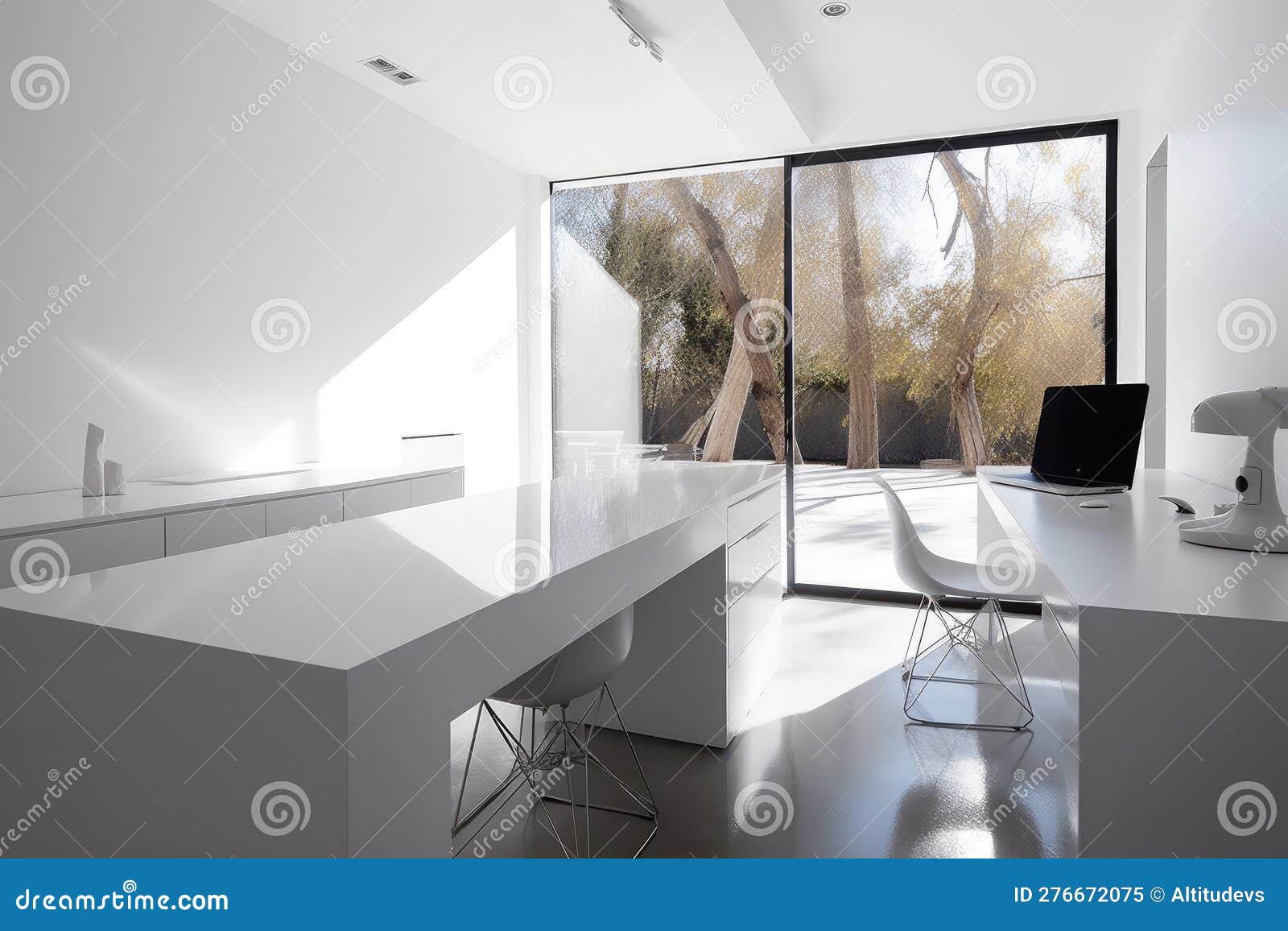 Minimalist Workspace with Sleek Lines, Clean Surfaces and Natural ...