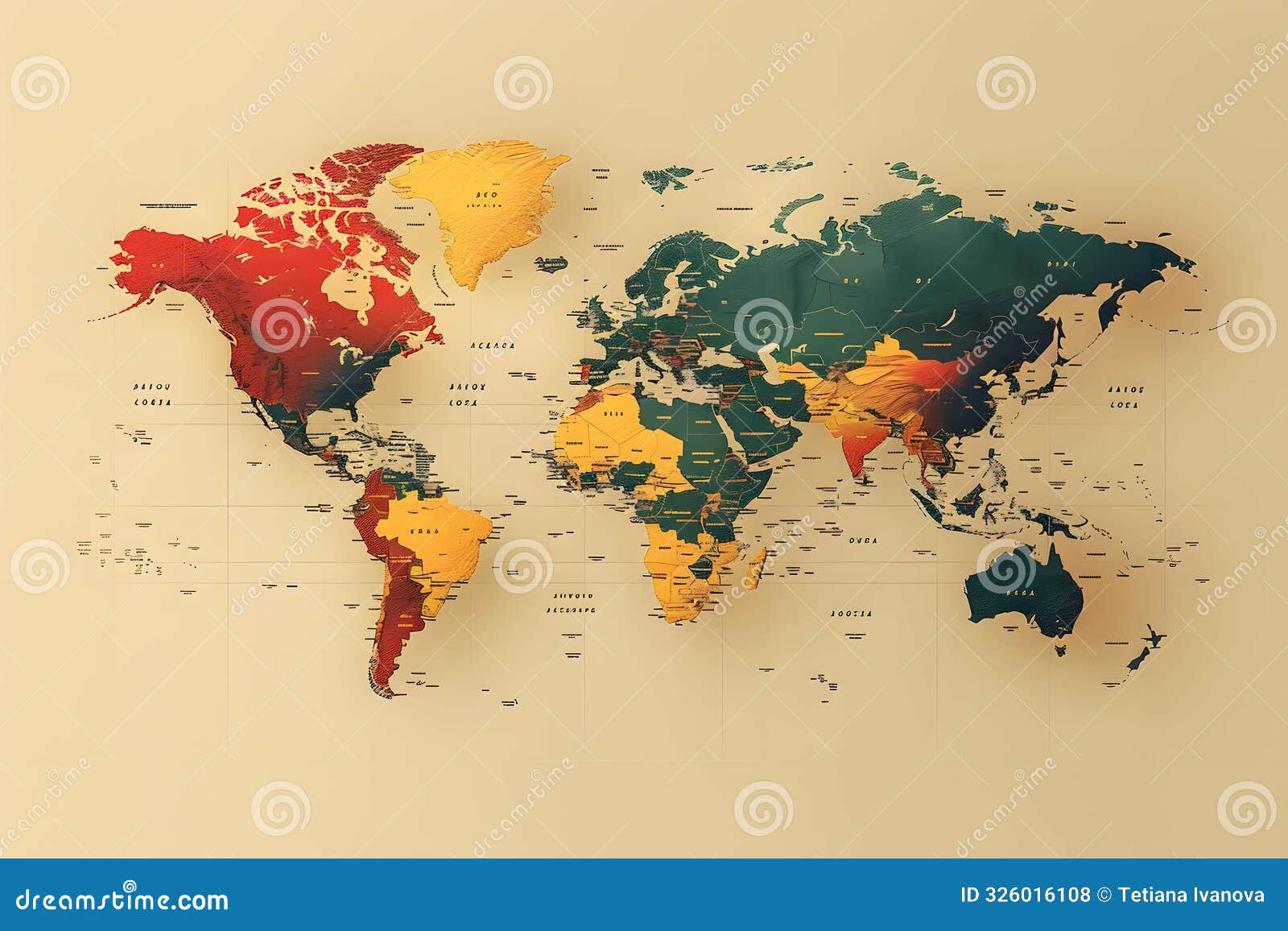 Minimalist World Map Suitable for Various Applications. Stock ...