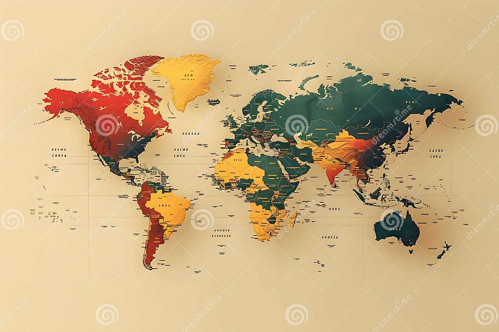 Minimalist World Map Suitable for Various Applications. Stock ...