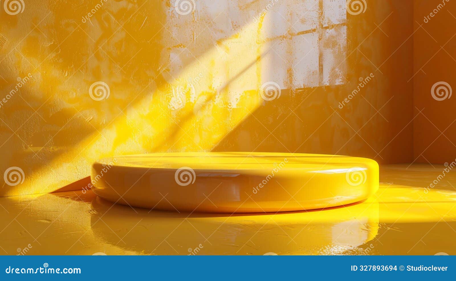 Minimalist Yellow Abstract Interior Design with Light Reflections ...