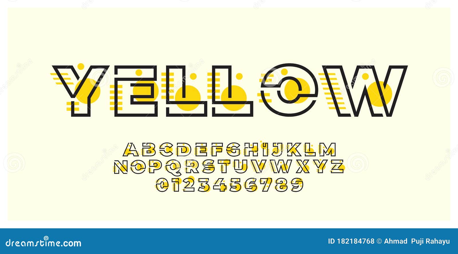 Minimalist Yellow with Line Font Style Design Template Editorial Stock ...
