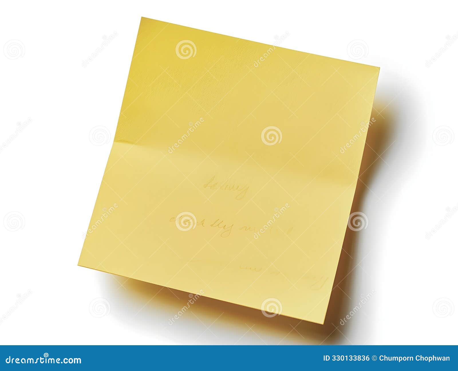 Minimalist Yellow Sticky Note Floating on Clean White Background ...