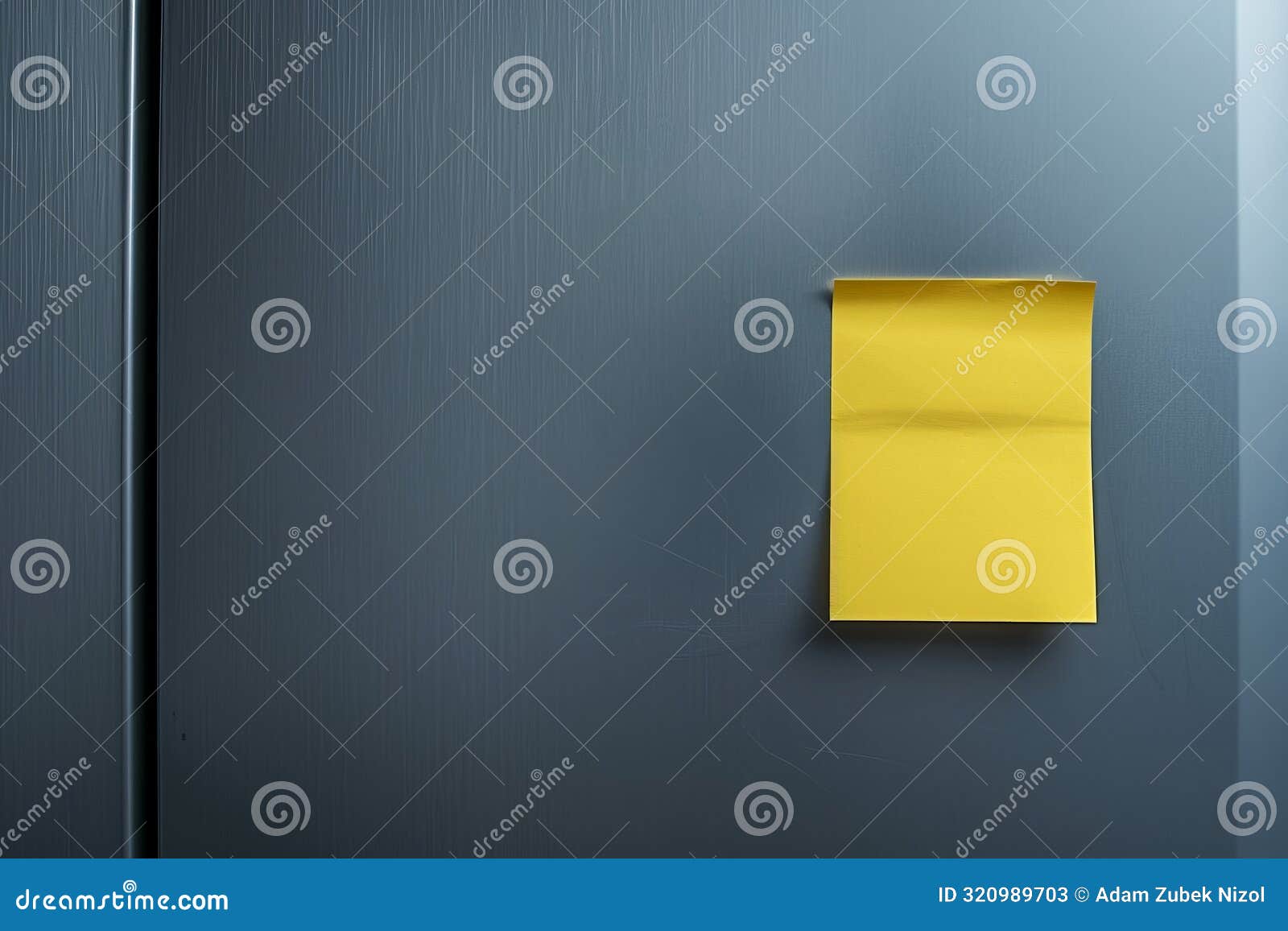 Minimalist Yellow Sticky Note on Gray Wall Stock Illustration ...