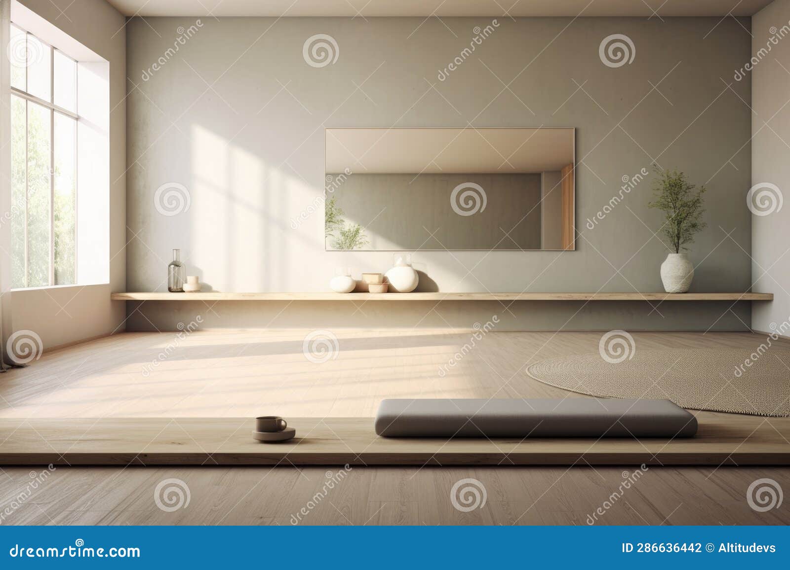 Minimalist Yoga Studio with Calming Color Scheme Stock Photo - Image of ...