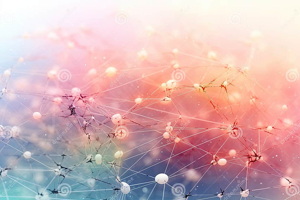 Minimalistic Abstract Background with Abstract Data Visualizations and Interconnected Nodes ...