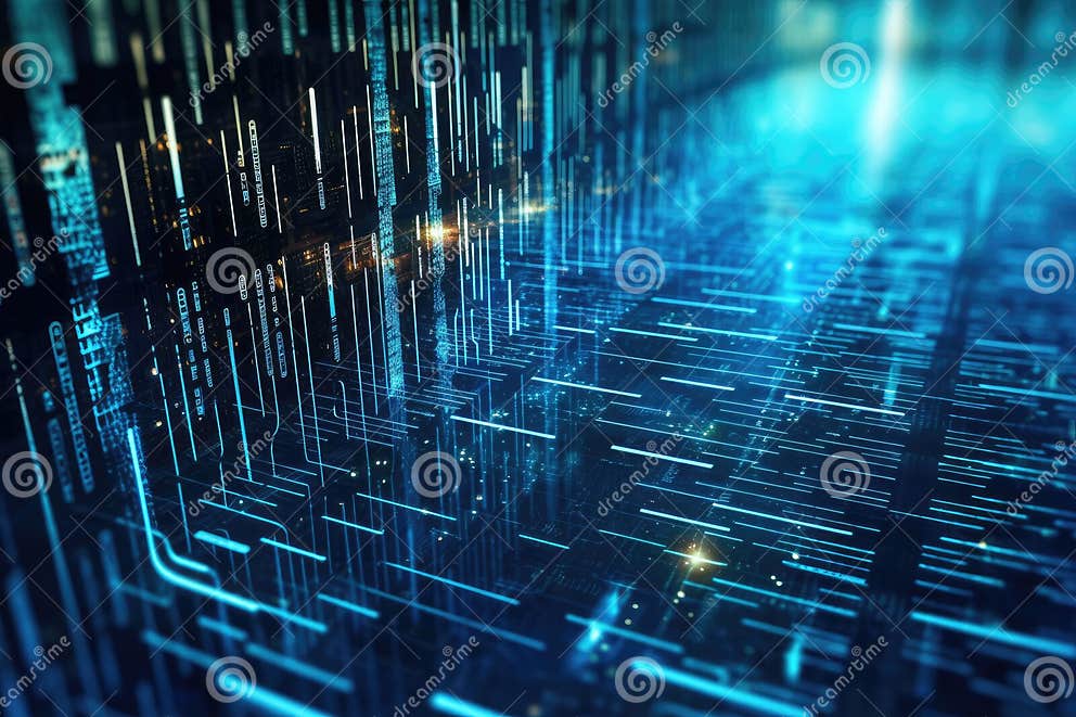 Minimalistic Abstract Background with Binary Code and Circuitry, Symbolizing the Digital Age and ...