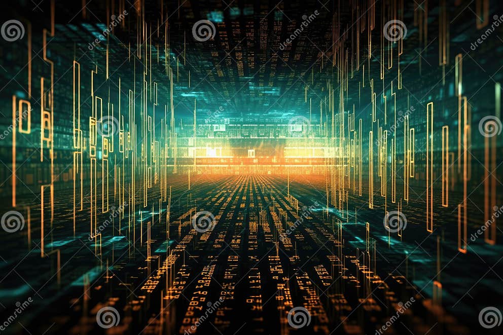 Minimalistic Abstract Background with Binary Code and Circuitry, Symbolizing the Digital Age and ...