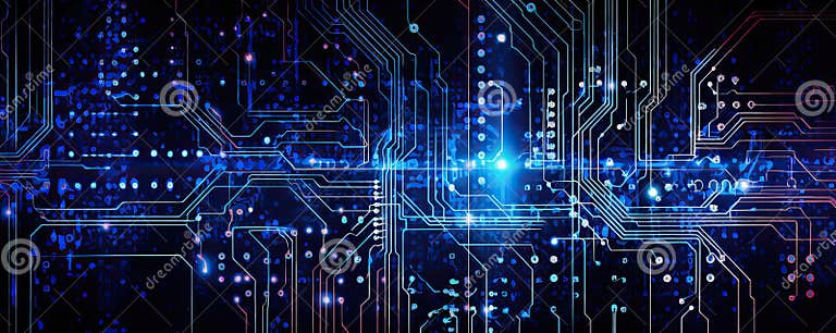 Minimalistic Abstract Background with Circuitry Patterns and Binary ...