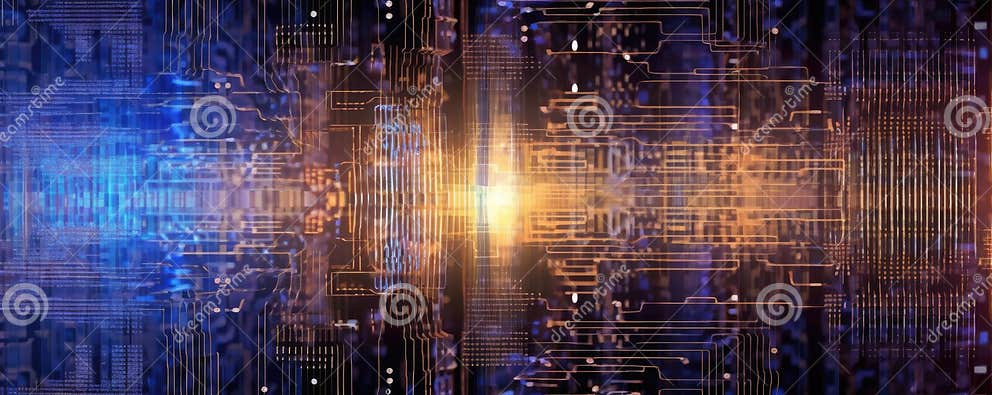 Minimalistic Abstract Background With Circuitry Patterns And Binary Code Symbolizing The