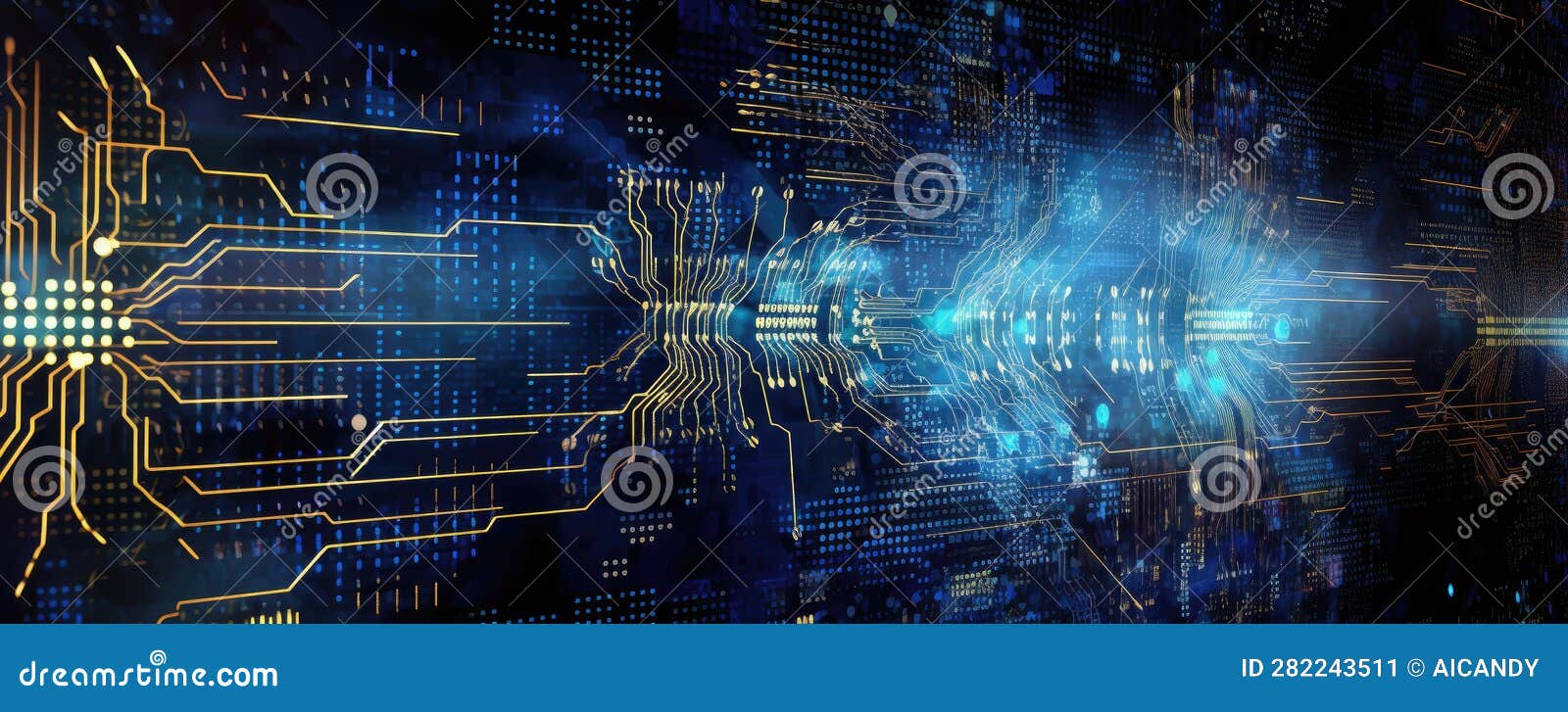 Minimalistic Abstract Background With Circuitry Patterns And Binary Code Symbolizing The