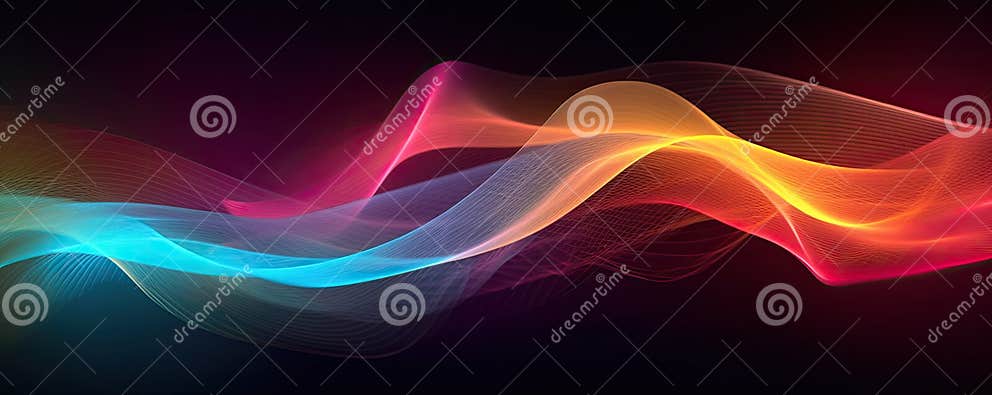 Minimalistic Abstract Background with Dynamic Data Streams and Flowing Lines, Symbolizing the ...