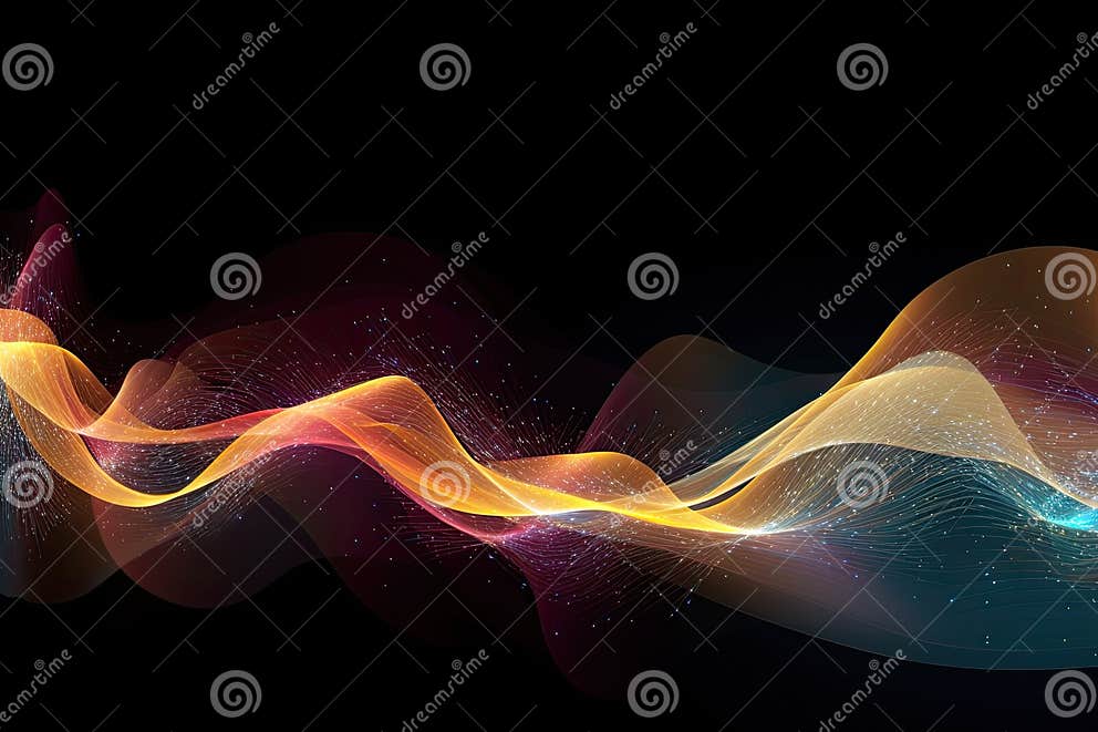 Minimalistic Abstract Background with Dynamic Data Streams and Flowing Lines, Symbolizing the ...