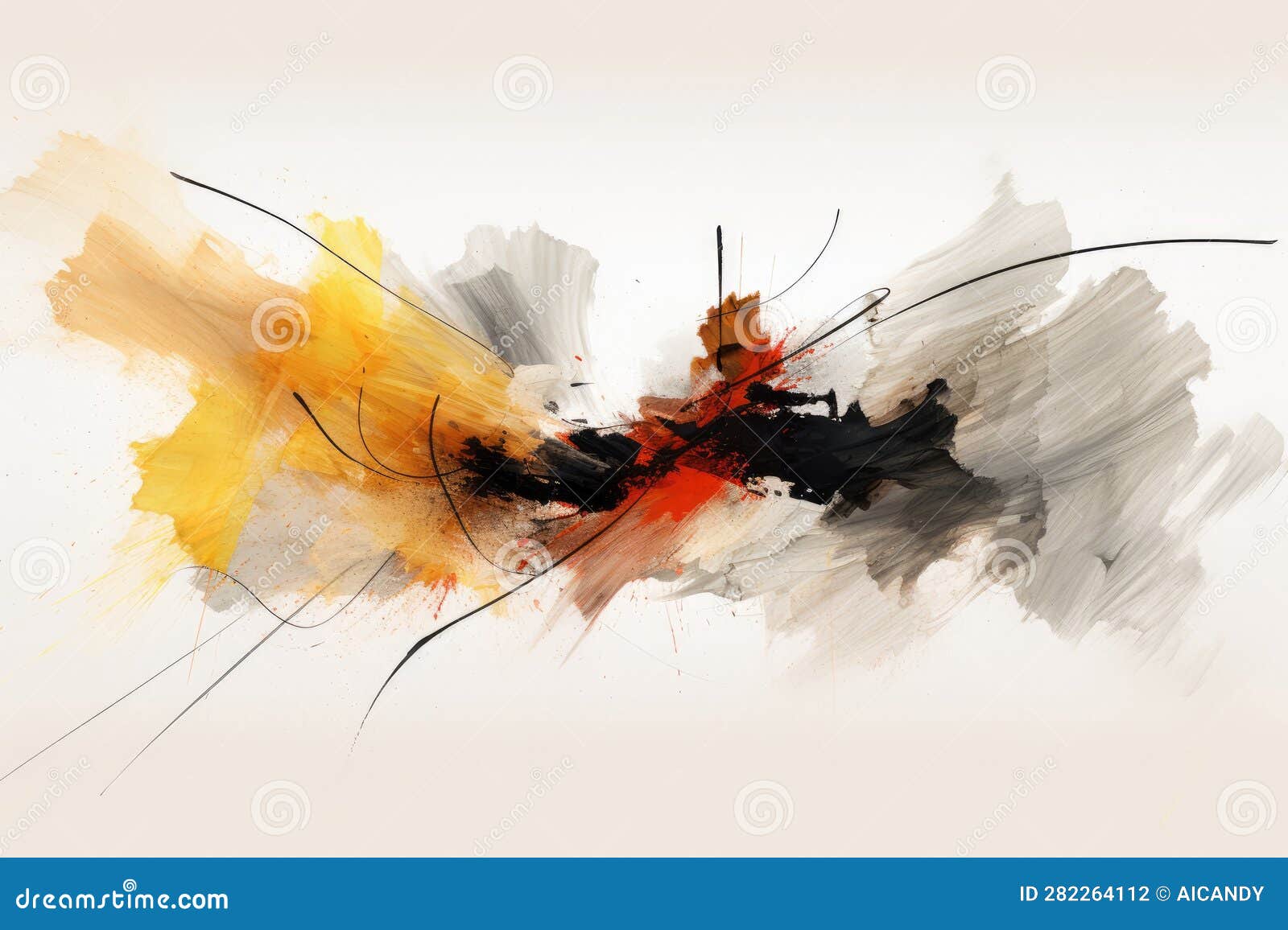Minimalistic Abstract Background with a Single Brushstroke, Conveying ...
