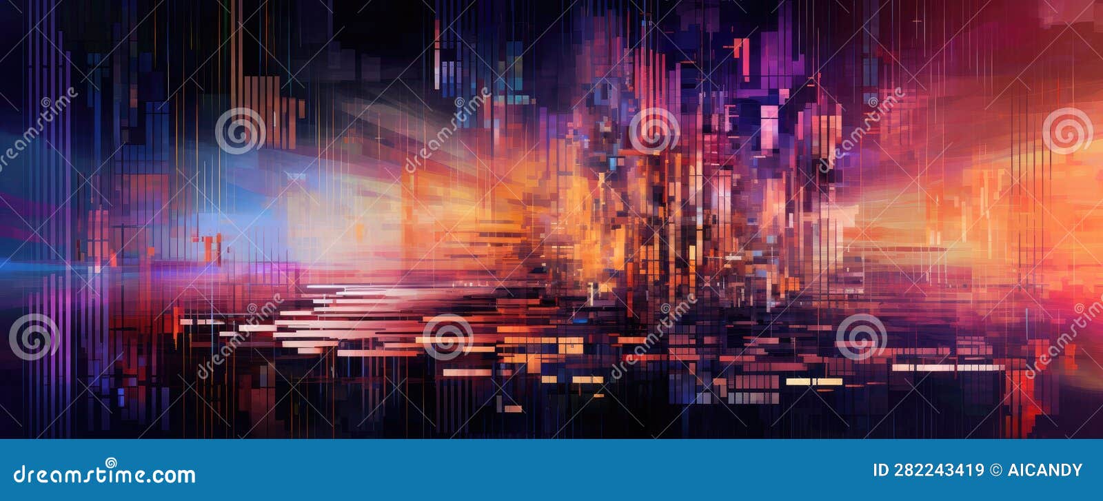 Minimalistic Abstract Background with Vibrant Digital Glitches and ...