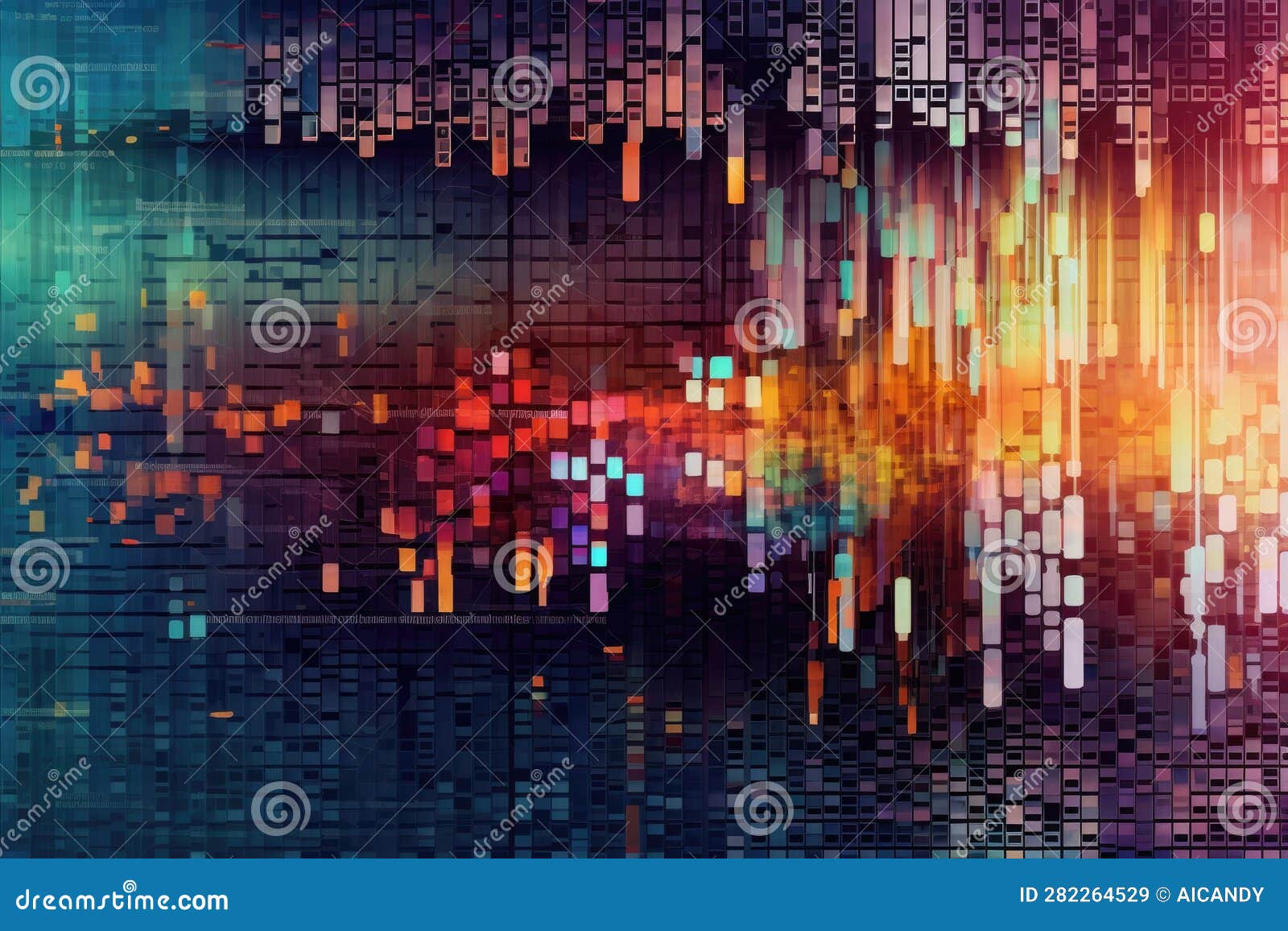 Minimalistic Abstract Background with Vibrant Digital Glitches and ...