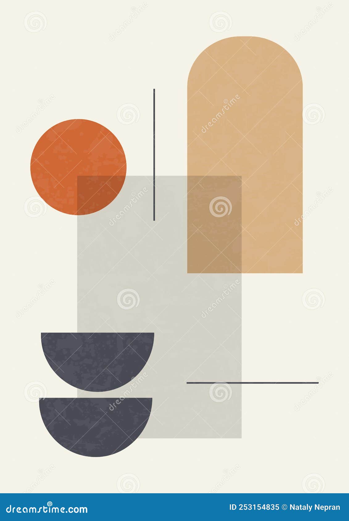 Minimalistic Abstract Balanced Elements Poster. Modern Illustrations ...