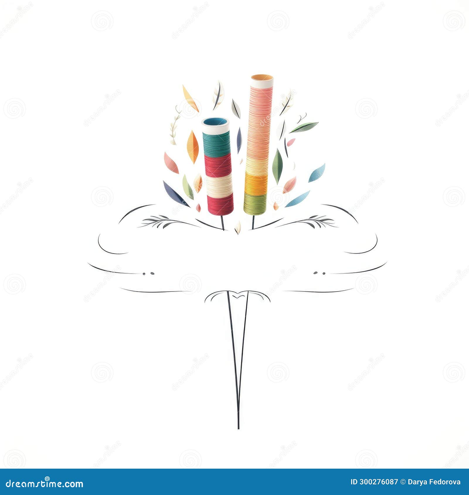 Minimalistic Abstract Graphic Logo of Needle and Thread Stock Image ...